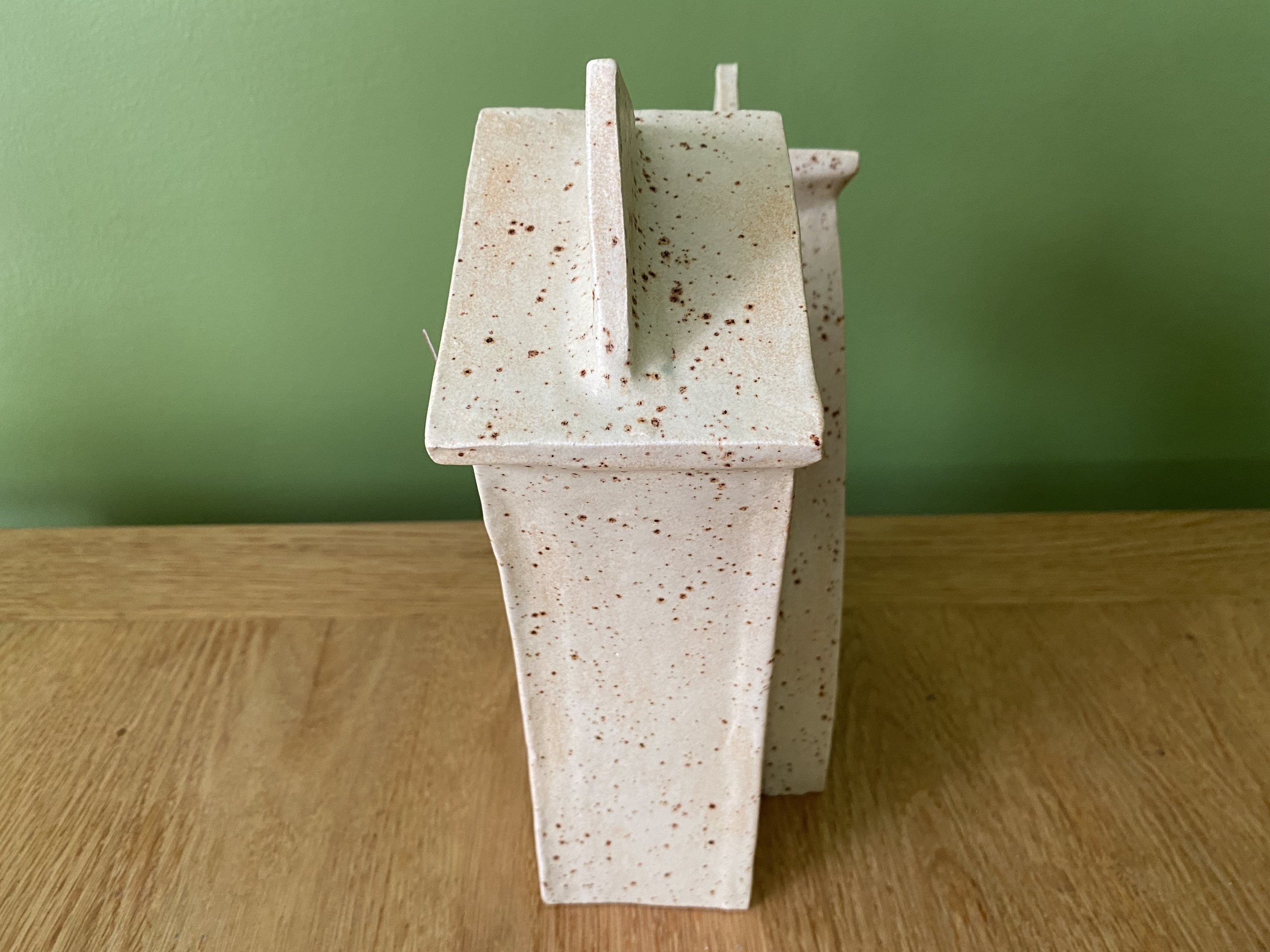 Double Ceramic Mantel Clock - Oatmeal Glaze – PeterBowenArt